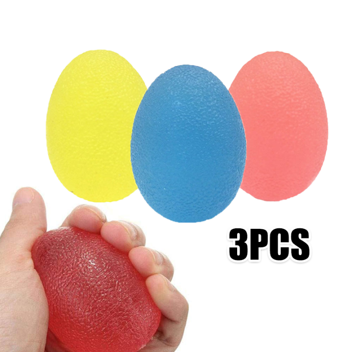 3Pcs Silica Gel Hand Grip Ball Egg Grip Training Ball Finger Exercise ...