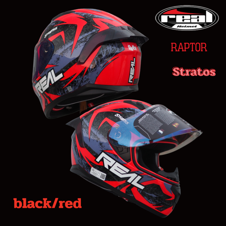 หมวกกันน็อคReal helmets Raptor Startos,full face,มอก.369-2557,ECE R22 ...