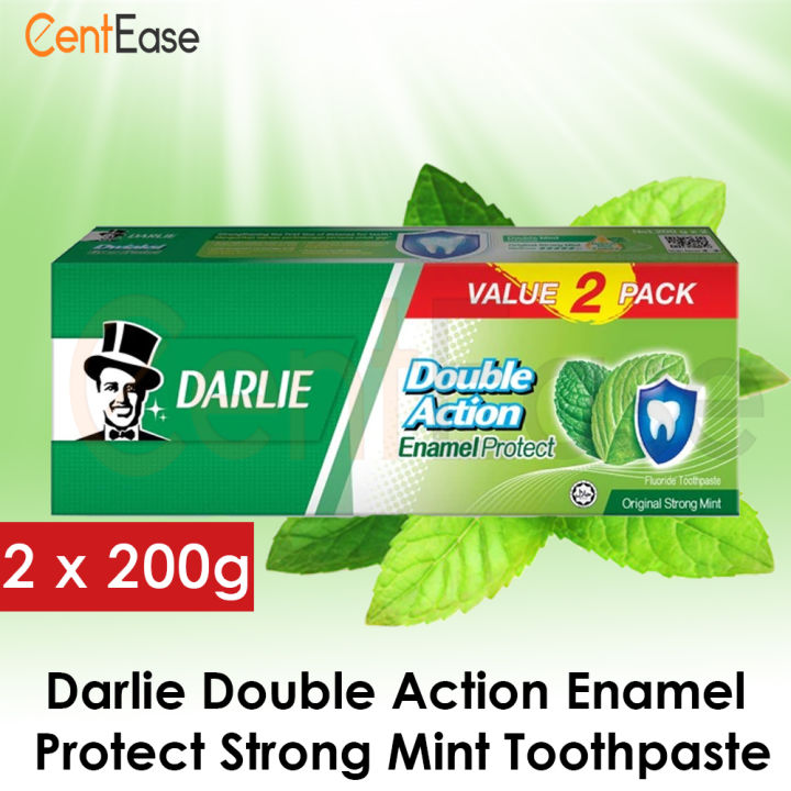 Darlie Double Action Enamel Protect Toothpaste 2 x 200g - Mint | Lazada