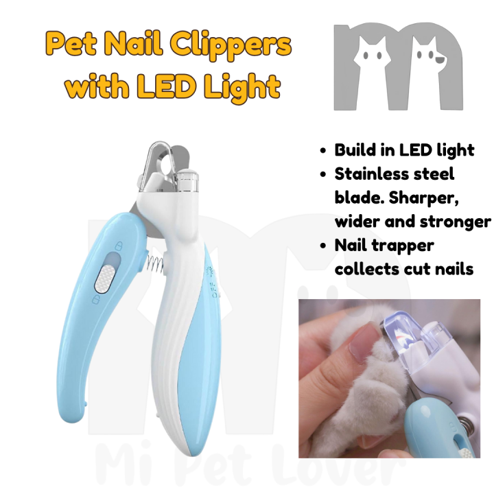 【Mi Pet Lover】Pet Nail Clippers with LED Light for Bloodline Grooming ...