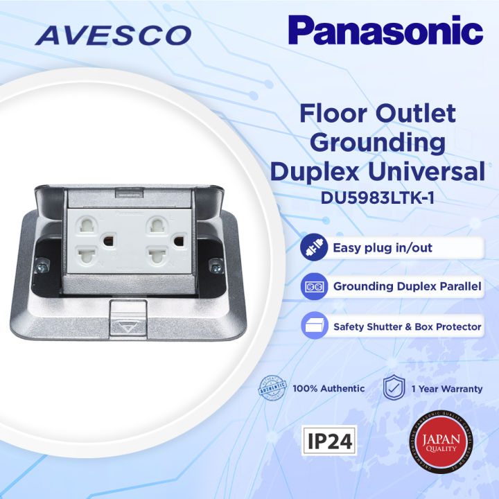 Panasonic Floor Outlet | Grounding Duplex Universal with Safety Shutter ...