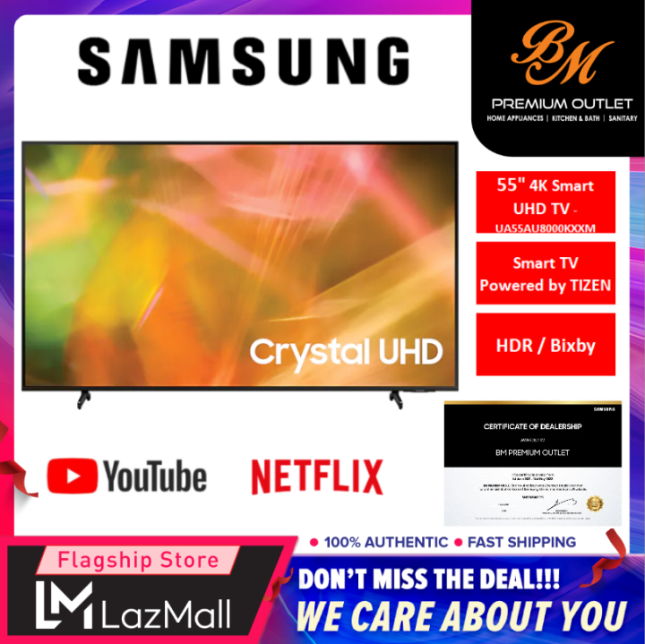 [2021 NEW Model] Samsung TV 55 (UA55AU8000KXXM) Crystal UHD 4K Smart TV TU8500 / UA55AU8000 | Lazada