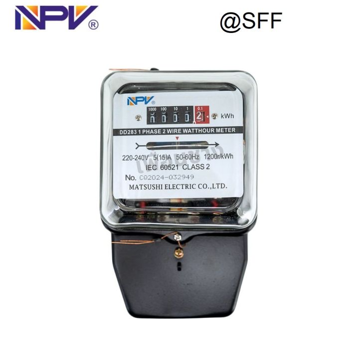 NPV มิเตอร์ไฟ กำลังไฟ 5(15)A Single Phase Watt-Hour Meter รุ่น DD283 ...