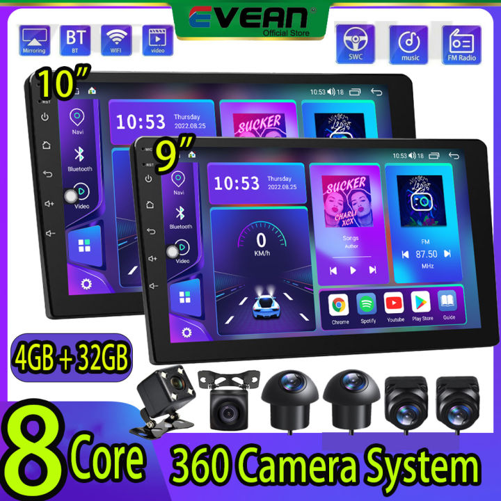 Evean 8 Core [4+32GB] 9"/10 inch Android 14 QLED 2 Din Car Radio with ...