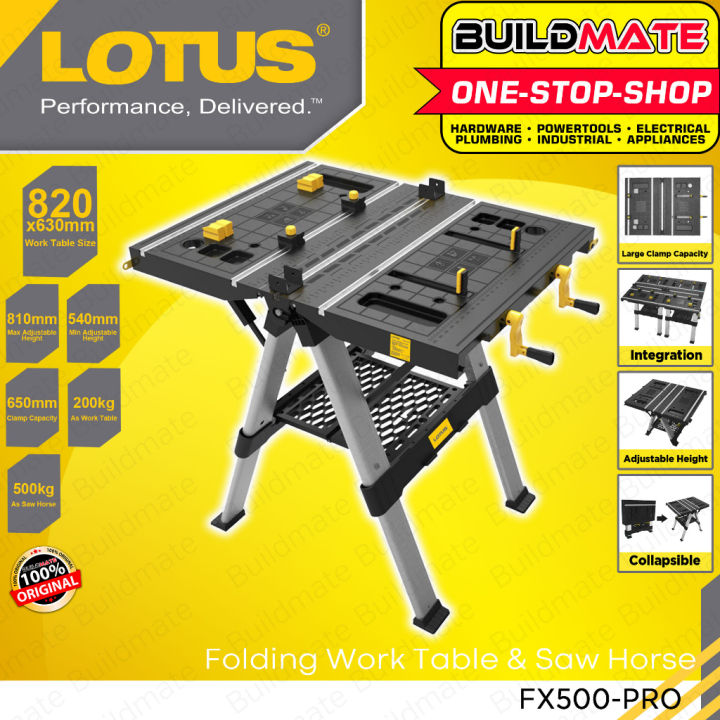 BUILDMATE Lotus Sawhorse Jobsite Table Wood Working Stand Lightweight ...