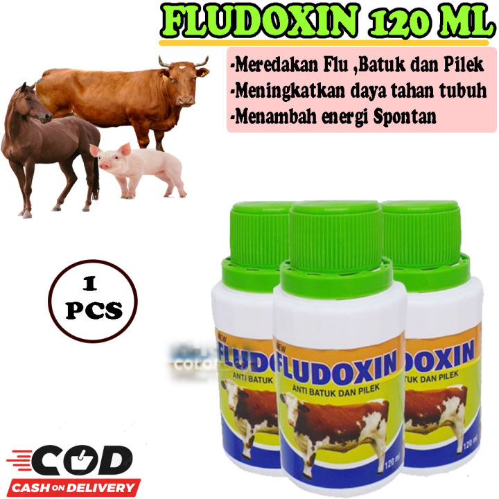 MR Fludoxin 120 ML Obat Flu Batuk Pilek Untuk Sapi Kerbau Kambing Babi ...