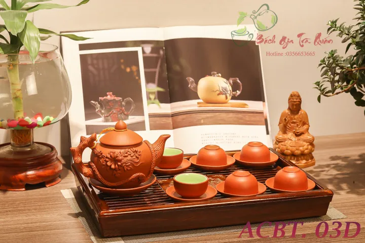 Bộ Ấm Chén Gốm Tử Sa Nâu Đỏ - Hàng Cao Cấp Bát Tràng Loại 1 - Ấm Họa ...