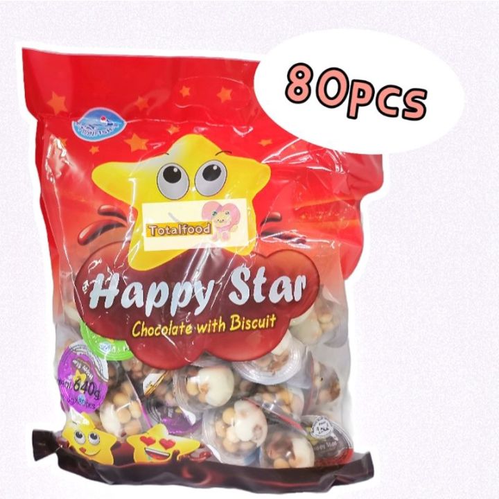 Twinfish Happy Star Chocolate + Biscuit 80pcs | Lazada