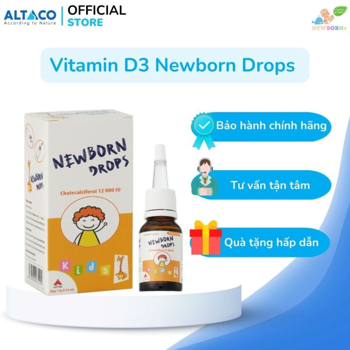Vitamin D3 cho bé NewbornZ - Newborn Drops giúp tăng hấp thu canxi phát ...