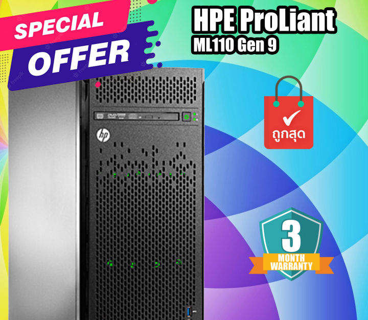 Server HP ProLiant ML110 Gen9 เซิร์ฟเวอร์ CPU E5-2620v4 Ram 8 GB HDD 300 GB x2 สินค้ามีประกัน ...
