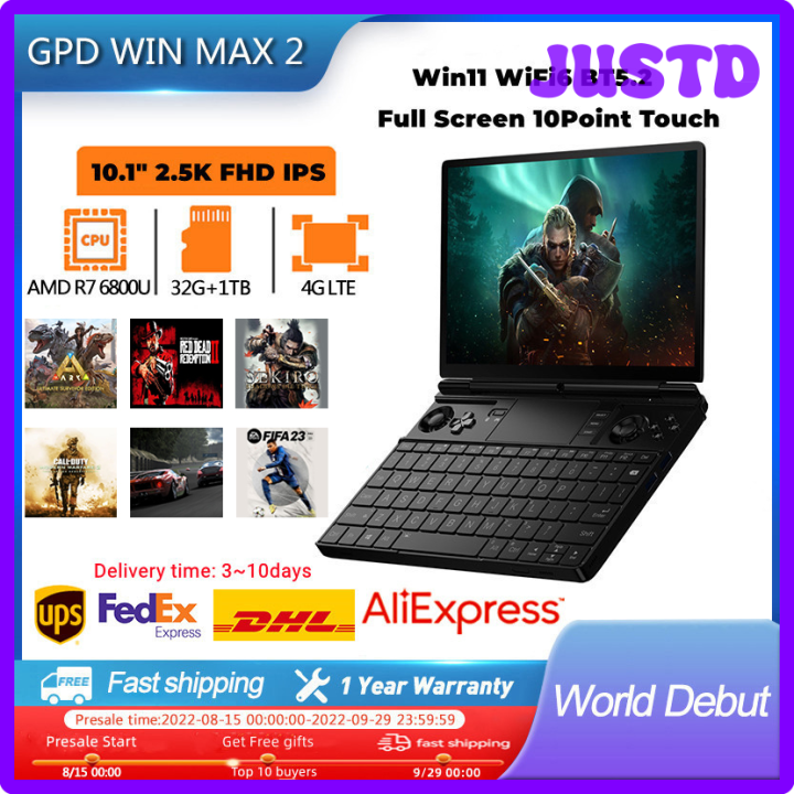 [JUSTD] GPD WIN MAX 2 Handheld Gaming Laptop AMD Ryzen 7 6800U Processor DDR5 16/32GB | Lazada PH
