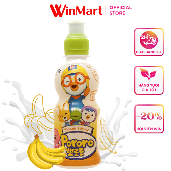 [Siêu thị WinMart] - Nước trái cây sữa Pororo hương vị chuối chai 235ml T24 | Lazada.vn