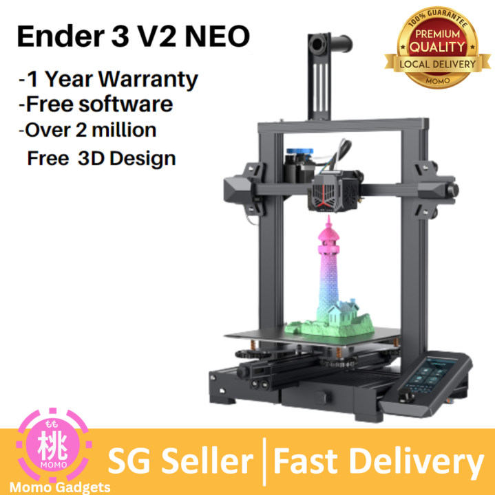 Creality Ender 3 V2 Neo 3D Printer with Silent Motherboard, PC spring ...
