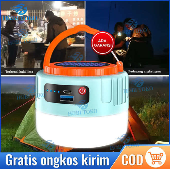 Lampu Emergency Tahan Lama LED 6 Model Tenaga Surya + Cas USB Baterai ...
