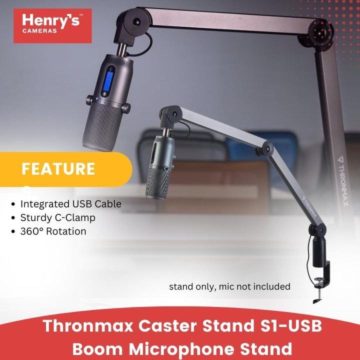 THRONMAX CASTER STAND USB BOOM MICROPHONE STAND (S1-USB) SHOCK MOUNT ...