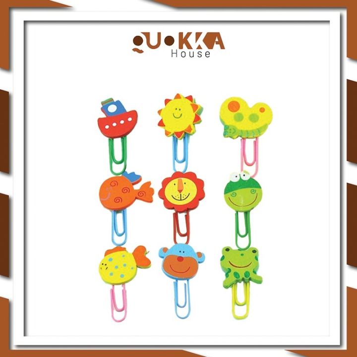 QUOKKA Wooden Cartoon Paper Clips with Colorful Animal-Shaped Wooden ...