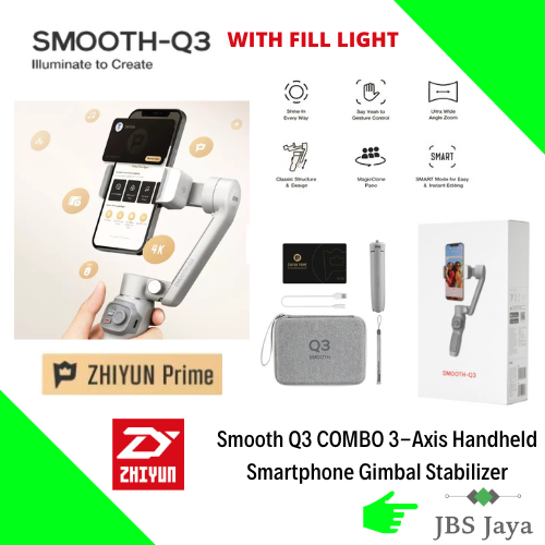ZHIYUN SMOOTH Q3 3-Axis Gimbal Stabilizer With Fill Light for Smartphone Xiaomi Huawei Android ...