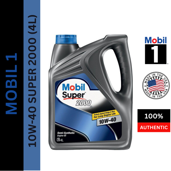 (140682) Mobil Super 2000 10W40 4L Semi Synthetic Engine Oil Minyak ...