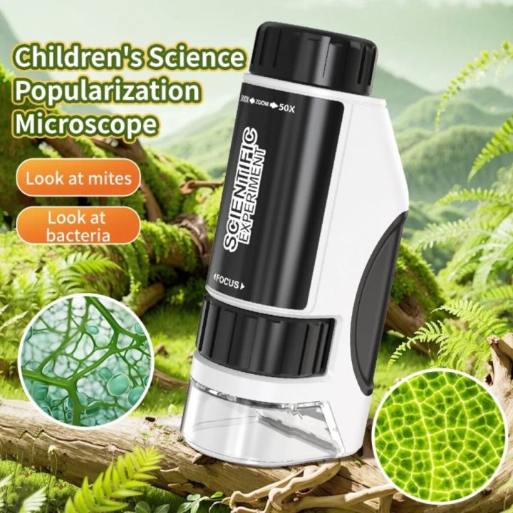 COOLCELLS LED Light Source Kids Microscope Handheld Zoom 50x-300x ...