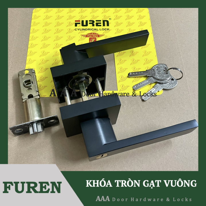 [Furen-Huundai] Khóa Tròn Gạt cao cấp (ốp vuông) FUREN 801 (Trắng/Đen ...