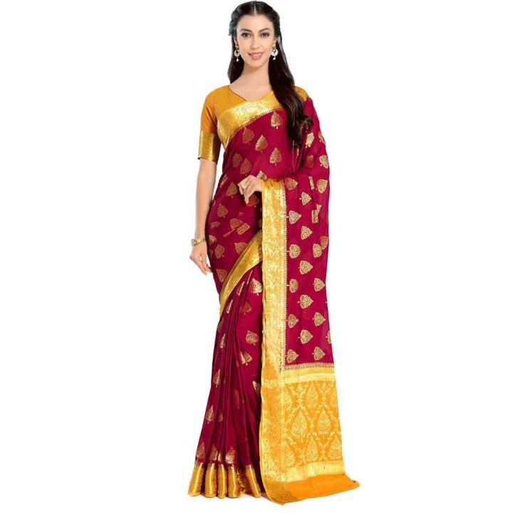 TRADITIONAL KANCHEEPURAM Authentic INDIAN Srikara Chiffon Woven Saree ...