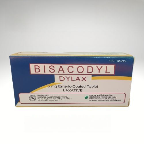 Bisacodyl 5mg (DYLAX) Laxative- 100 Enteric-Coated Tablet | Lazada PH