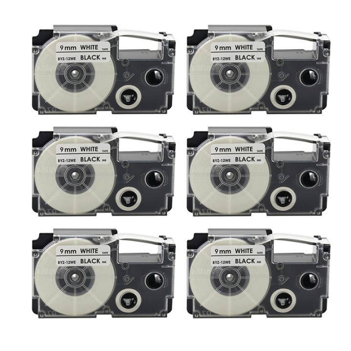 (UGBR) 6 Pcs 9mm Label Ribbon for -120 -E300 -60 -100 KL750B KL820 ...