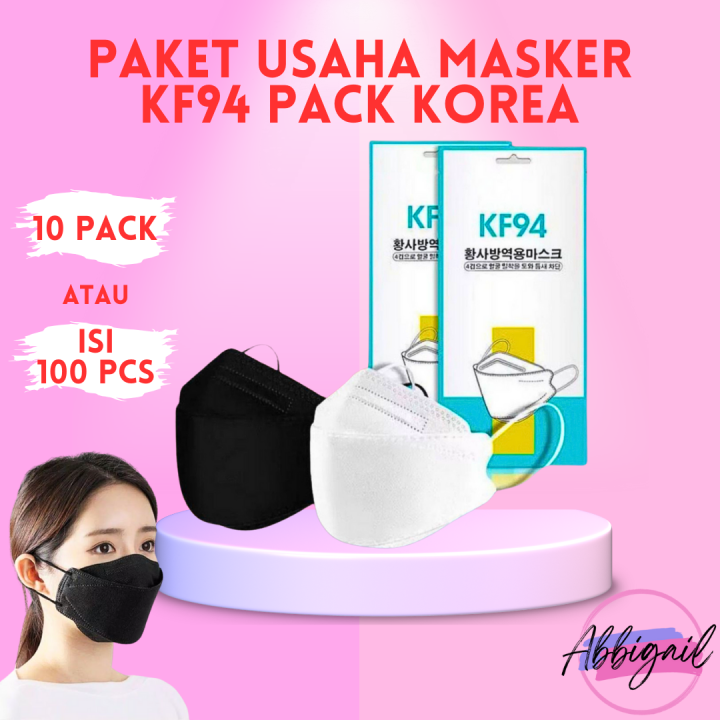 ABBIGAIL 🫰 10 PACK (100 PCS) PAKET HEMAT BUNDLE MASKER KF94 KF 94 4PLY 4 PLY BAHAN TEBAL PACK ...