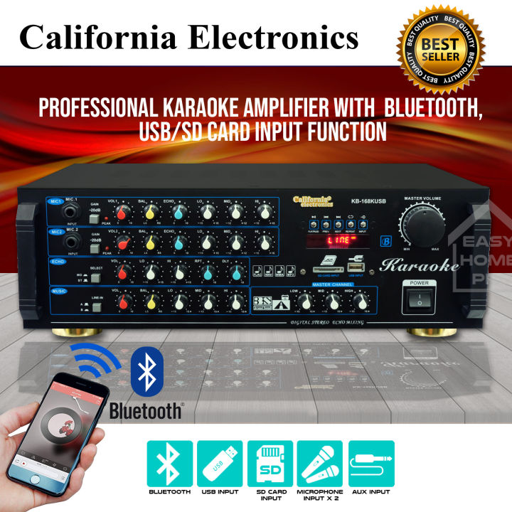 CALIFORNIA ELECTRONICS KB-168KUSB Professional Power Amplifier Karaoke ...