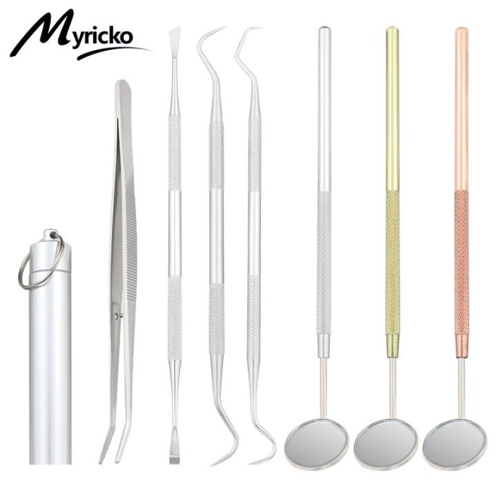 Dental Mirror Stainless Steel Dental Instrument Dentist Tool Set Probe ...