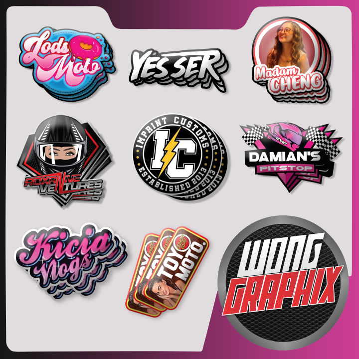 MOTOVLOGGERS STICKERS FOR MOTORCYCLE YES SER MADAM CHENG ROXANNE ...