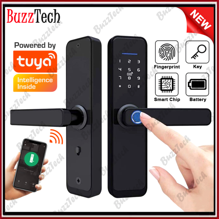 BuzzTech Tuya Smart Fingerprint Smart Door Lock Security Electronic ...