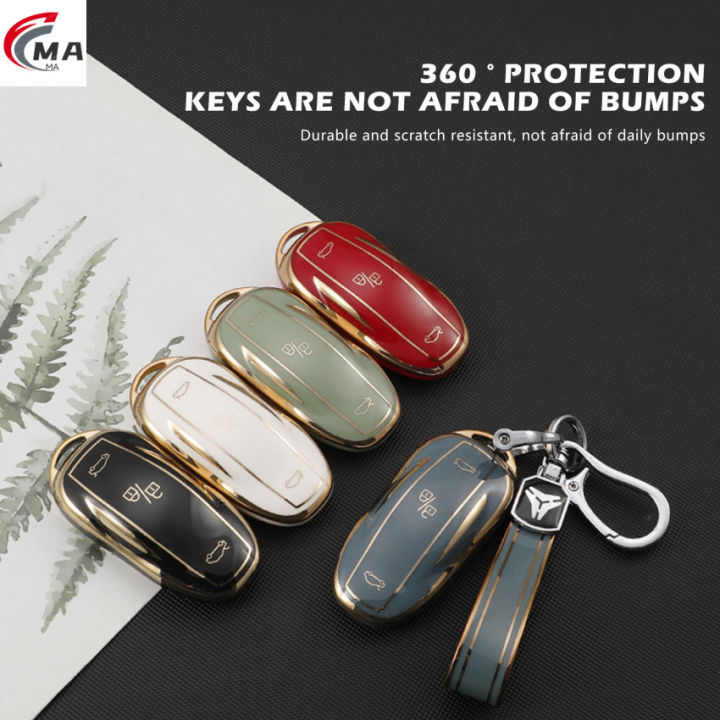 【ในสต็อก MA】2022ใหม่ Tesla Car Key Case อุปกรณ์เสริมสำหรับรุ่น3 /Y ...