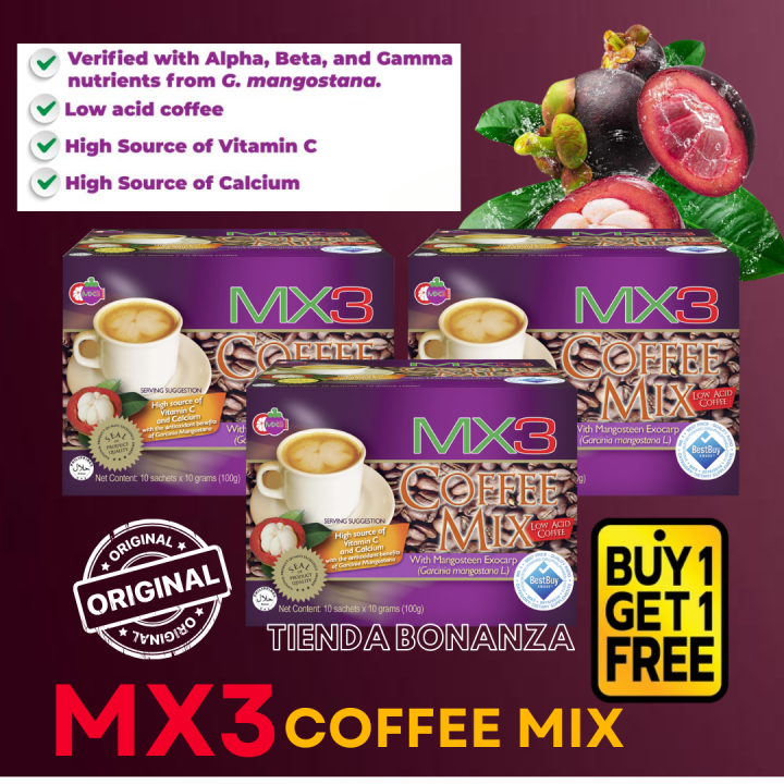 MX3 Coffee Mix with Mangosteen Low Acid Coffee 10 sachets per box | Lazada PH