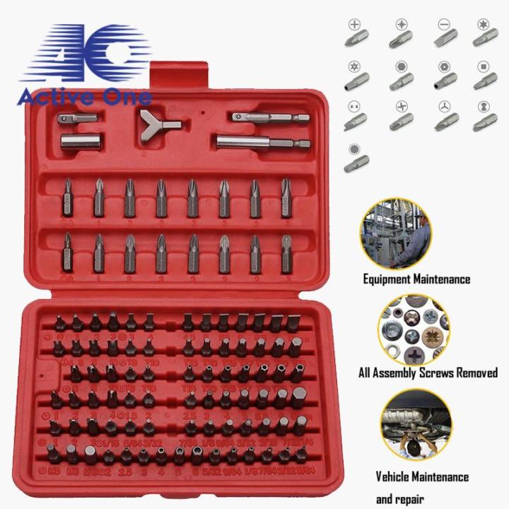 ACTIVEONE 100pcs Security Bit Tool Set Torx Hex Drill Star Spanner ...