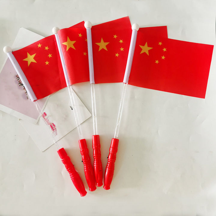 Microgood เรืองแสงจีนธงความเร็วแฟลชเฉลิมฉลอง P Rop โพลีเอสเตอร์ห้าดาวธงสีแดงที่มีเรืองแสงขั้วโลก ...