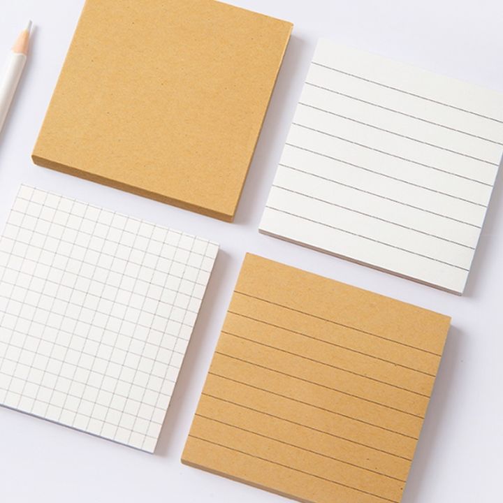 80 Sheets Simple Kraft Square Sticky Notes Multi Pages Tearable Memo ...
