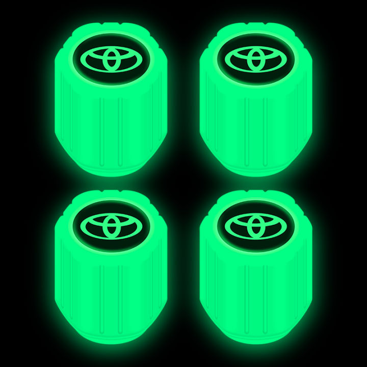 4 Pcs Lighted Tire Valve Caps Luminous Logo Car Motorcycle ...