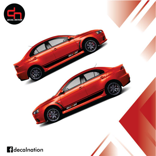 Mitsubishi Lancer Linear Decal Design Black Color Cut Out vinyl Sticker ...