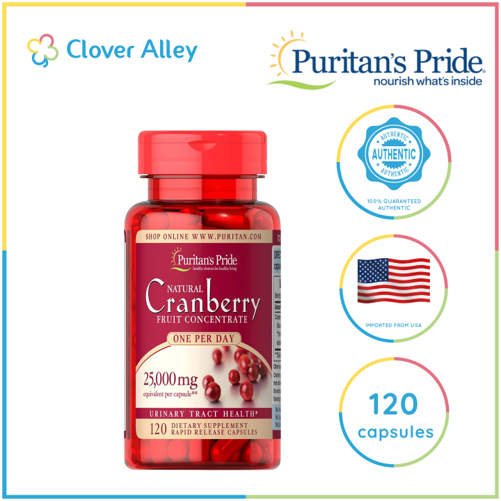 Puritan's Pride Natural Cranberry 25,000mg,120 capsules (05/2025 Expiry ...