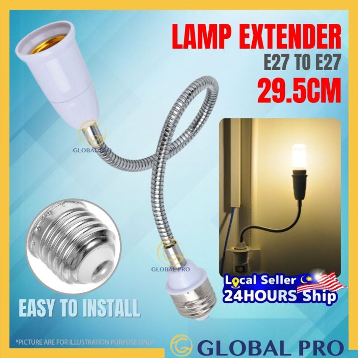 29.5cm ES to ES Extender Lamp Holder E27 Extender Flexible Gooseneck ...