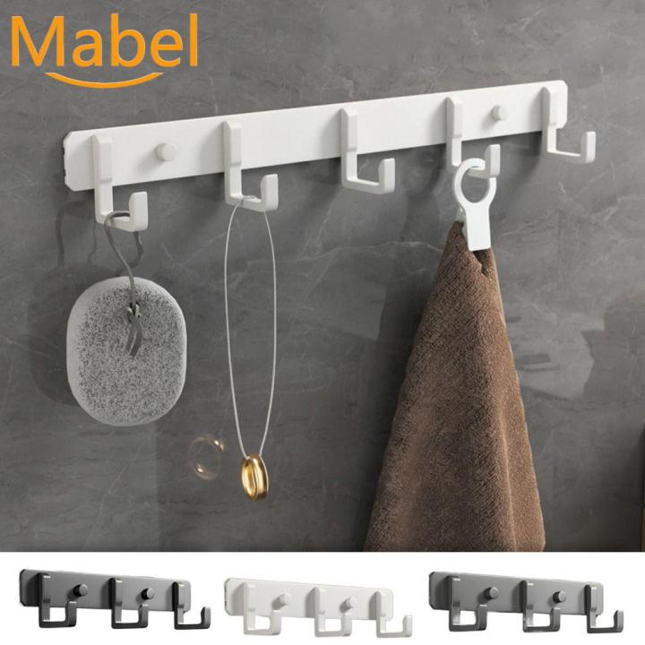 SDFBN ดำ/ขาว/เทา ตะขอแถวอลูมิเนียมอวกาศ ที่แขวนผนัง กาวติดแน่น ตะขอแขวน ...