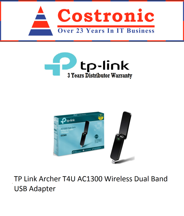 TP-Link Archer T4U / T4U PLUS AC1300 Wireless Dual Band USB Adapter ( 3 ...