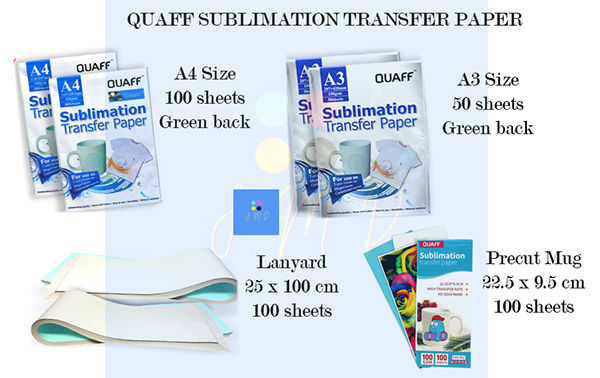 Quaff Sublimation Paper Transfer Paper 100gsm / A4 Size / A3 Size / A3 ...