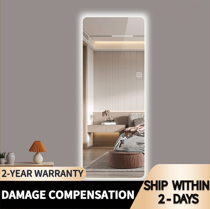 LED full-body mirror modern smart dressing mirror three-color stepless ...