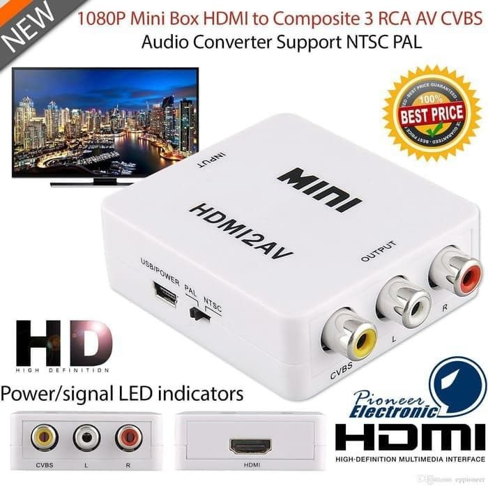 HDMI TO AV RCA Converter Adapter / Mini Box Hdmi 2AV | Lazada Indonesia