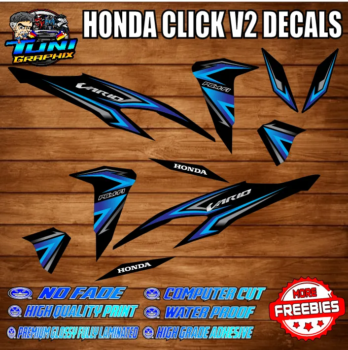 HONDA CLICK V2 VARIO INDO LINE DECALS (HIGH QUALITY PRINT,LAMINATED ...