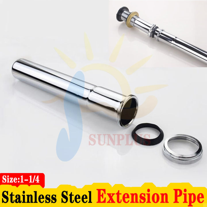 Stainless steel P-Trap Extension Pipe Water Sewer Bathroom Accessories ...