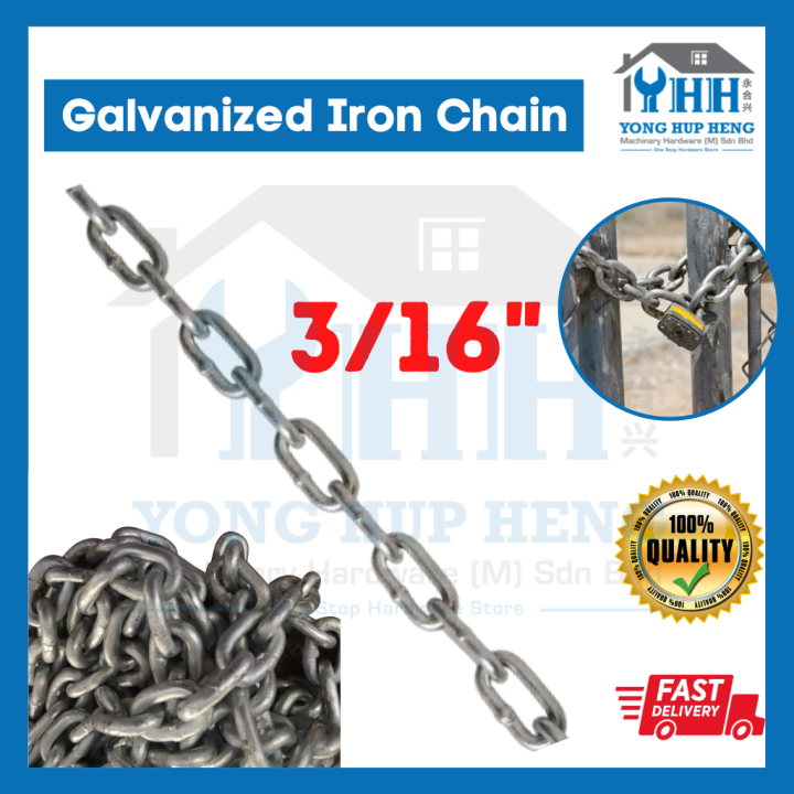 5MM x 1 Meter (3/16") GI Galvanized Iron Chain / Rantai Besi 铁链 | Lazada