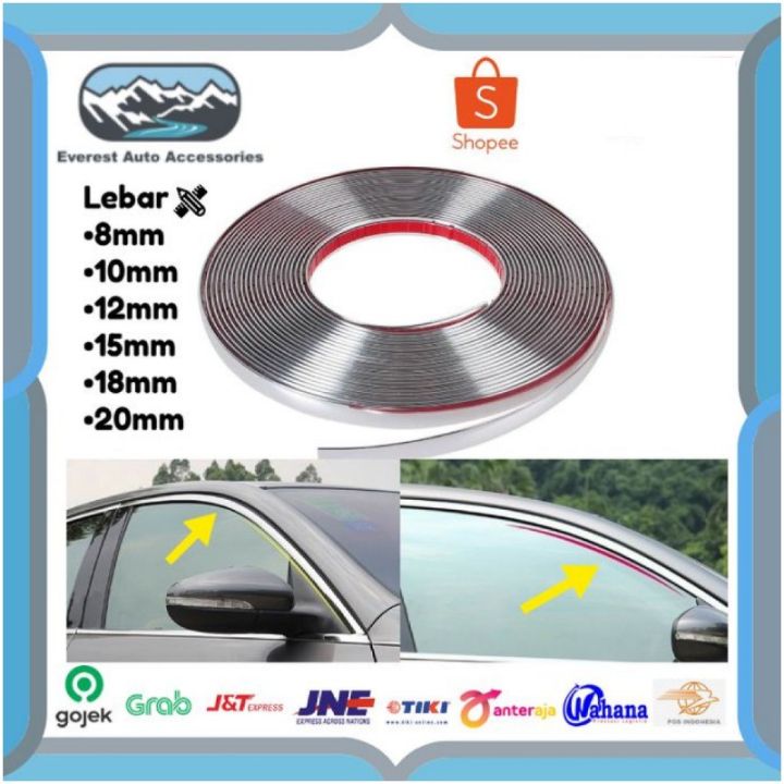 List Lis Chrome Krom Mobil 15m Body Moulding 8mm 10mm 12mm 15mm 18mm ...